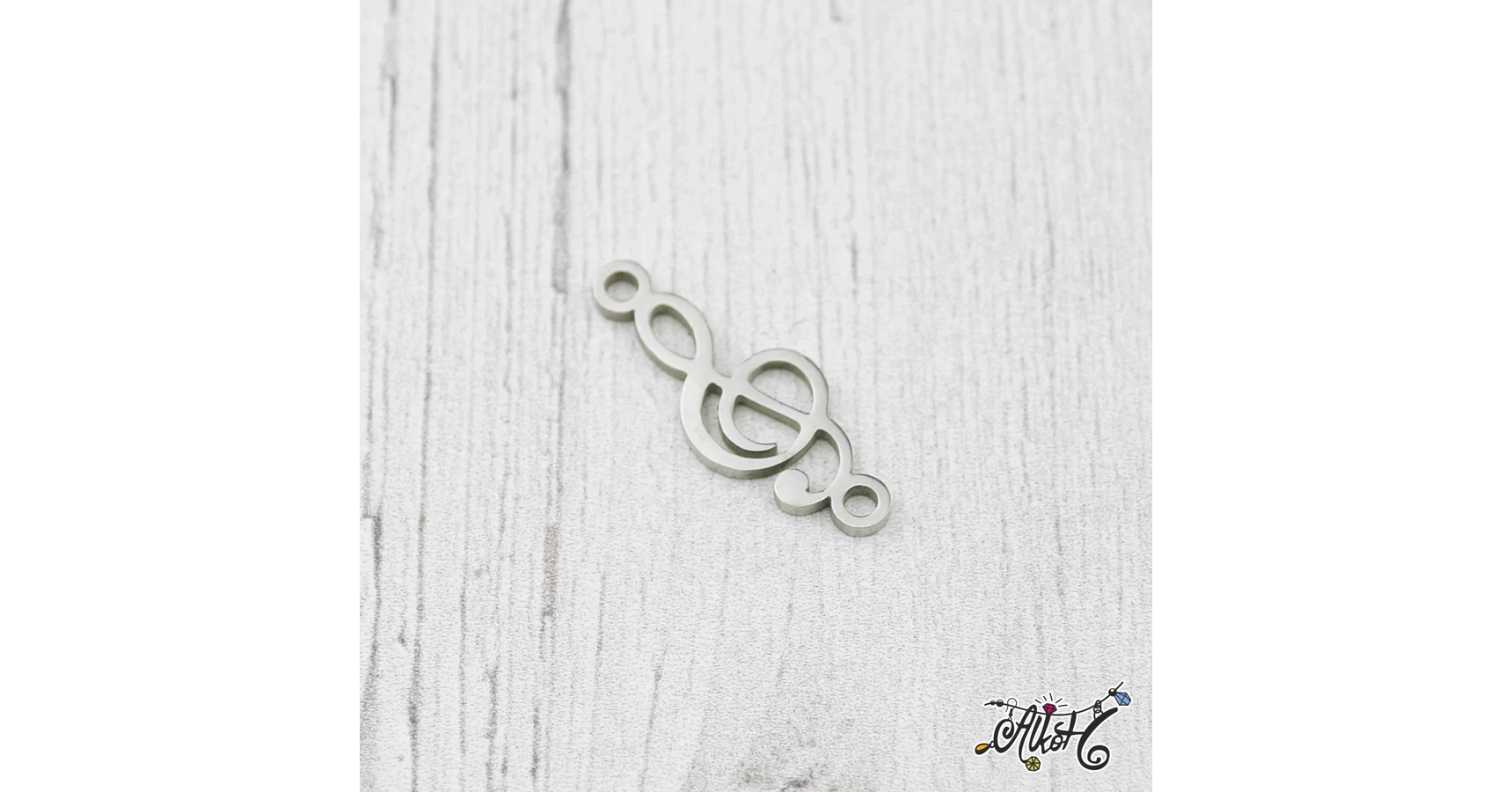 Orvosi fém összekötő medál - violinkulcs - Alkot6.hu - Te is megalkothatod!